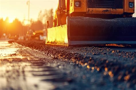 Motor Grader Civil Construction Improvement Base Road Work Premium Ai Generated Image