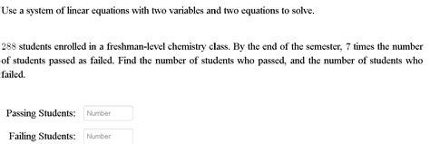 Solved Use A System Of Linear Equations With Two Variables Chegg