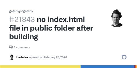 No Indexhtml File In Public Folder After Building · Issue 21843