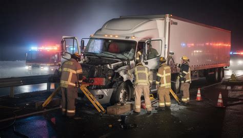 Crashed Semi Truck Causes Major Traffic Disruption On Local Highway