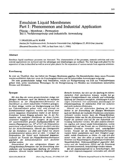 Pdf Emulsion Liquid Membranes Parti Dokumen Tips