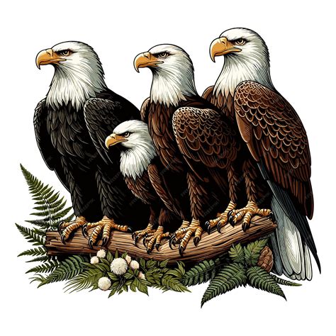 Premium Vector Cute Eagles Vector Cartoon Illustration