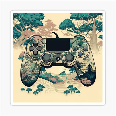 Playstation Controller Jungle Sticker For Sale By Makoto Styl Redbubble