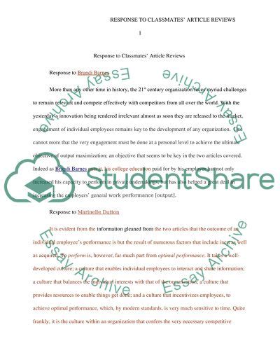 Respond To Classmate Essay Example Topics And Well Written Essays