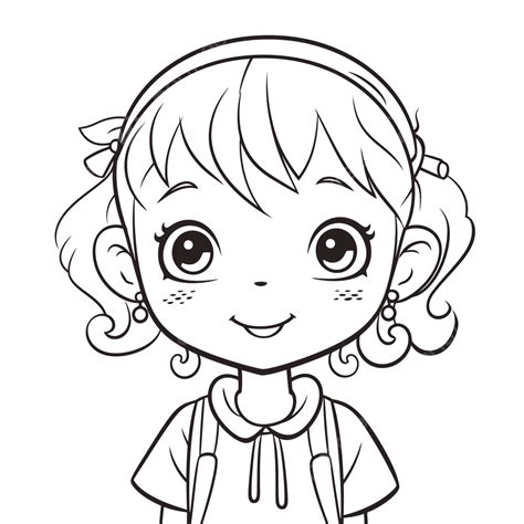 개요 스케치 드로잉의 페이지를 색칠하는 배경 색칠 페이지에 귀여운 소녀 벡터 그리는 것을 잊다 개요를 잊다 스케치를 잊어 Png 일러스트 및 벡터 에 대한 무료