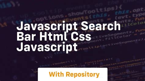 Javascript Search Bar Html Css Javascript Youtube