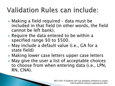 Ppt Validation Rules Powerpoint Presentation Free Download Id5640862