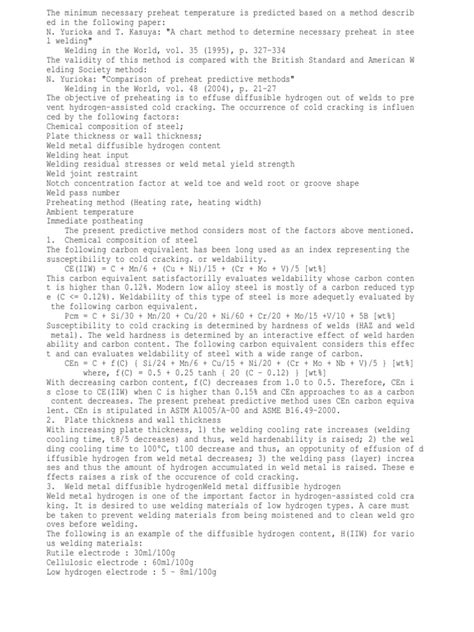 Minimum Preheat Temperature Welding Steel