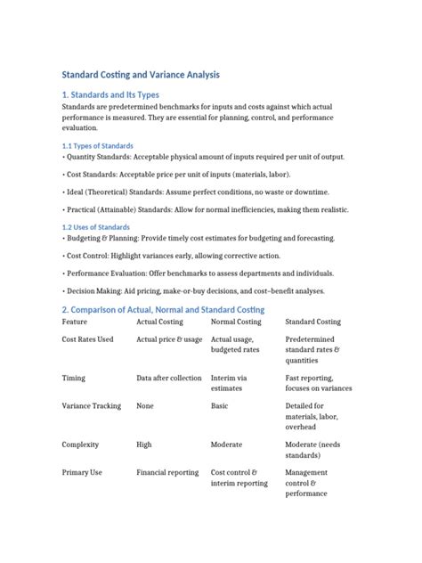 Standard Costing Variance Analysis Pdf Variance Cost Accounting