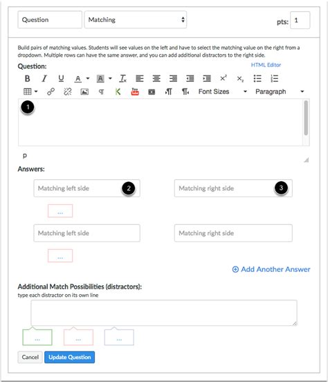 How Do I Create A Matching Quiz Question Canvas Community
