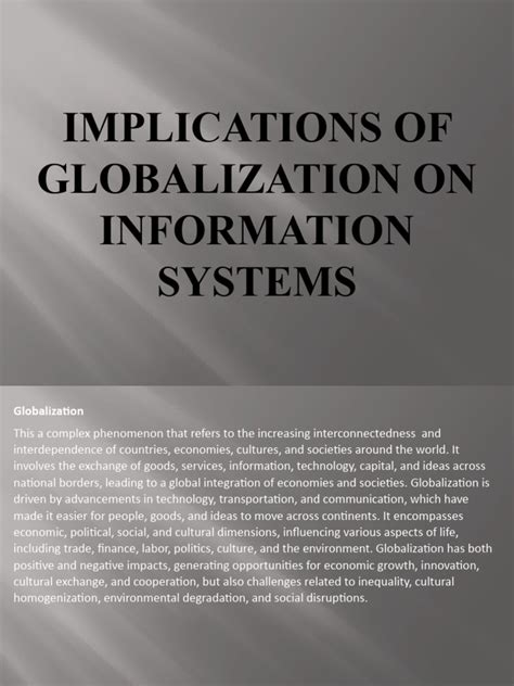 Implications Of Globalization On Information Systems Pdf