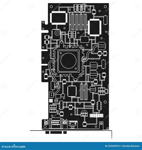 Cpu Chip Technology Vector Digital Electronic Solid Black Computer