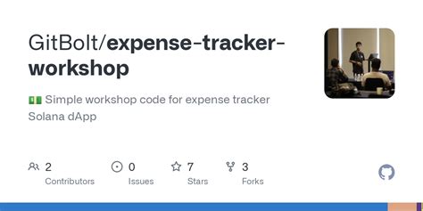 Github Gitboltexpense Tracker Workshop 💵 Simple Workshop Code For