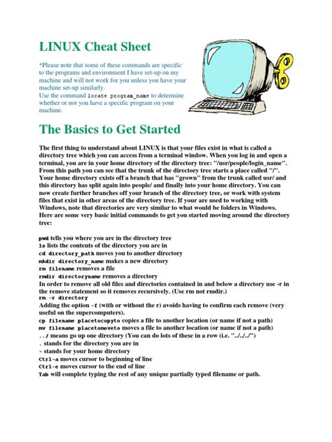Linux Cheat Sheet Locate Program Name Pdf Computer File Directory Computing