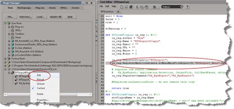 finding the menu commands added by a plugin ex si