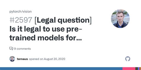 Legal Question Is It Legal To Use Pre Trained Models For Commercial Purposes Issue