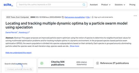 Locating And Tracking Multiple Dynamic Optima By A Particle Swarm Model Using Speciation