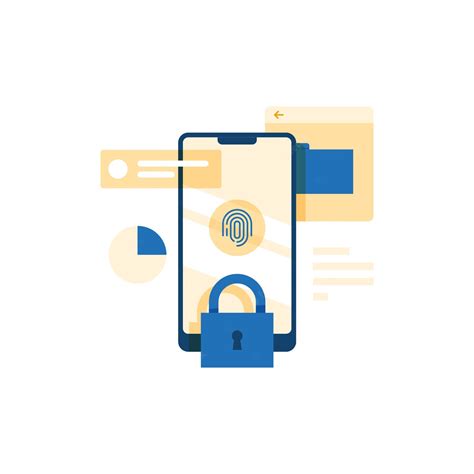 Premium Vector Mobile Security Vector Illustration