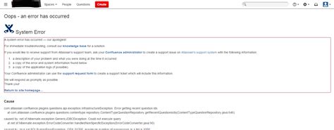 Unable To View Question Tab Questions For Confluence Atlassian Support