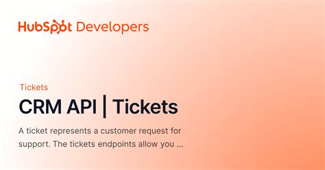 Crm Api Tickets Hubspot Docs