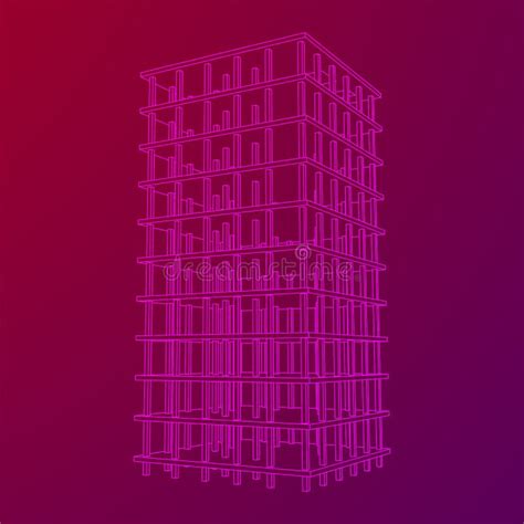 Building Under Construction Wireframe Low Poly Mesh Stock Vector Illustration Of Build