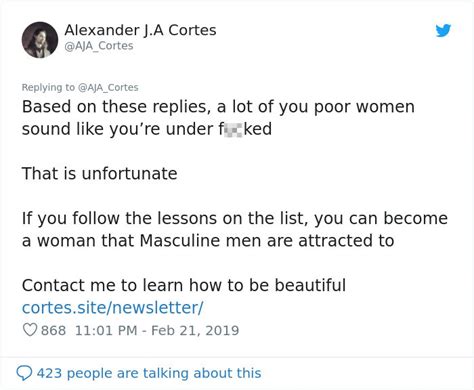 This Sexist Dude Gets Destroyed For His 12 Rules For Women Bored Panda