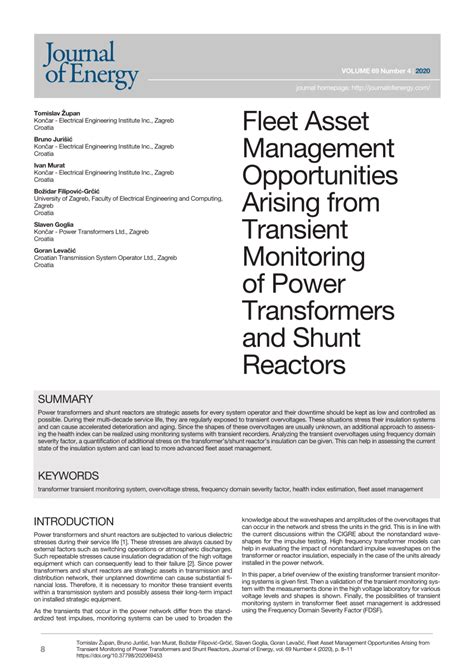 Pdf Fleet Asset Management Opportunities Arising From Transient Monitoring Of Power