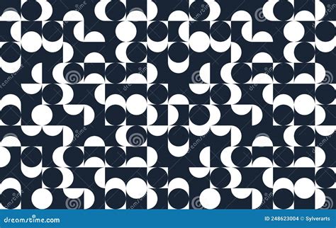 Abstract Vector Geometric Seamless Pattern Black And White Simple Geometric Elements Repeat