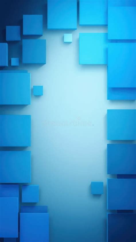 Abstract Arrangement Of Blue Cubes Against A Soft Background Creating A Modern Visual Effect