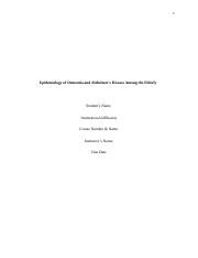 PICOT Framework Docx 1 Epidemiology Of Dementia And Alzheimer S Disease Among The Elderly