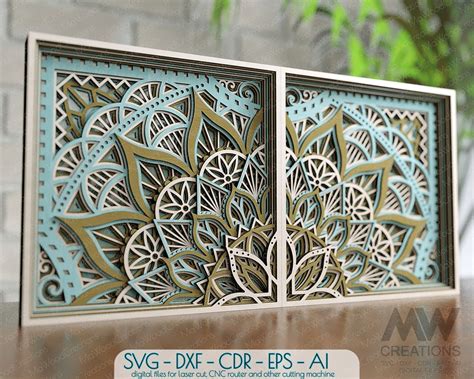 3d Svg Mandala Multi Layer Laser Cut Panel Layered Mandala Svg Files