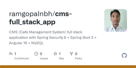 github ramgopalnbh cms full stack app cms cafe management system