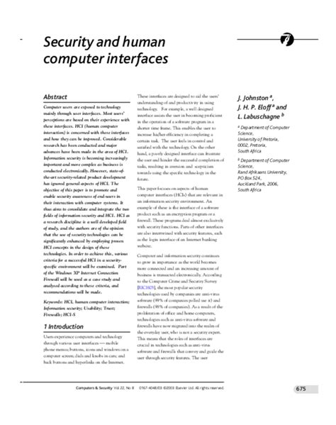 pdf security and human computer interfaces l labuschagne