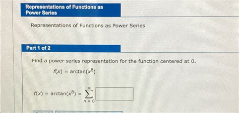 Solved Representations Of Functions As Power