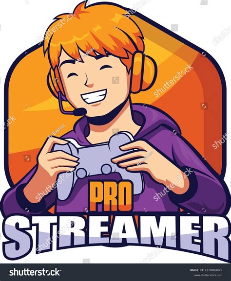Streamer Boy Gamer Logo Design Vector Stock Vector Royalty Free