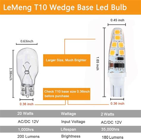 T5 Wedge Bulb Dimensions Bulb 1 2w T5 Wedge Bmw Airhead Fandg Bike