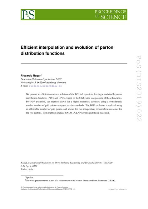 Pdf Efficient Interpolation And Evolution Of Parton Distribution