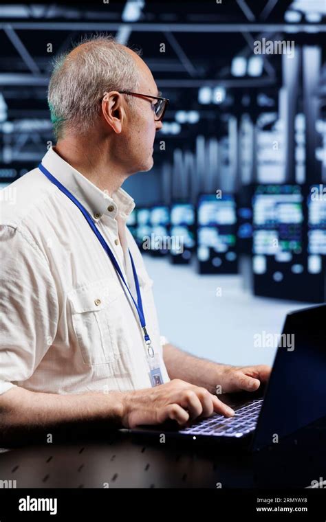 Old Certified It Programmer In Data Center Providing Dedicated Vpn