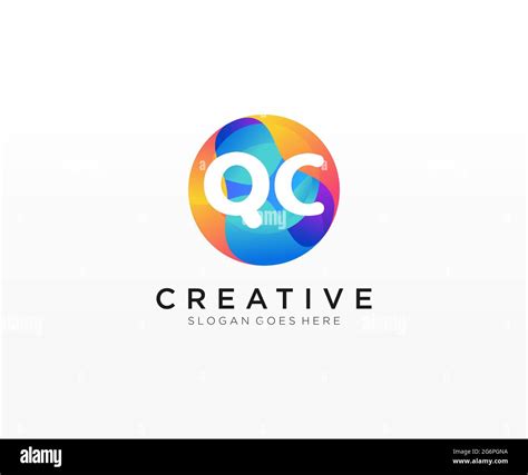 QC Initial Logo With Colorful Circle Template Stock Vector Image Art Alamy
