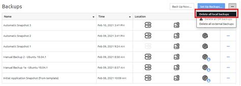 Delete All Local Backups ThinkAgile CP Lenovo Docs
