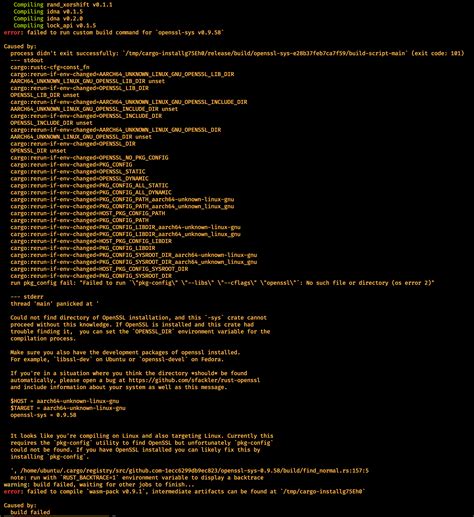 Raspberry Pi 4 64bit Ubuntu 2004 Build Fail · Issue 903 · Rustwasmwasm Pack · Github