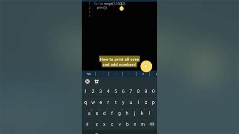 Python Coding How To Print All Even And Odd Number Between 1 And 100 Library Python