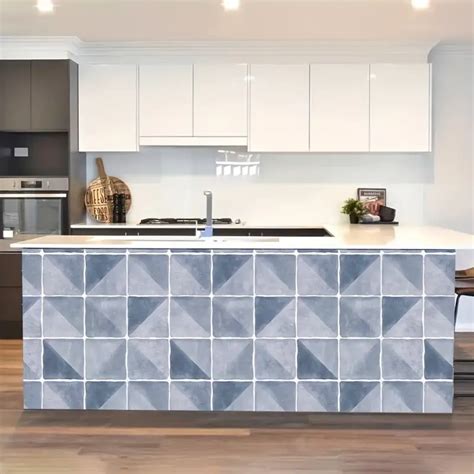 Peel And Stick Backsplash Tile Sticker For Kithcen Blue Stone Wallpaper For Kitchen Bathroom