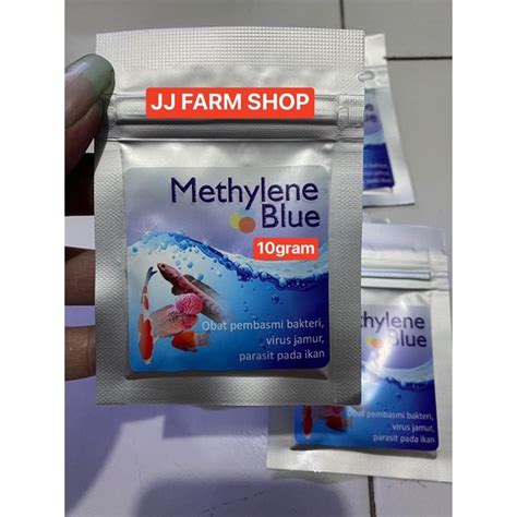 Jual Methylene Blue 10gram Obat Biru Ikan Hias Methaline Methyline Metilin Blue Biru Bubuk