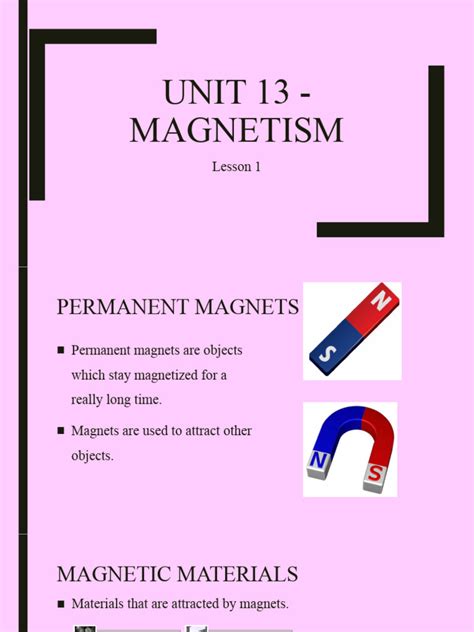 Unit 13 01 Magnets Basics 2 Pdf Magnet Magnetism