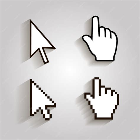 premium vector pixel cursors icons mouse hand arrow
