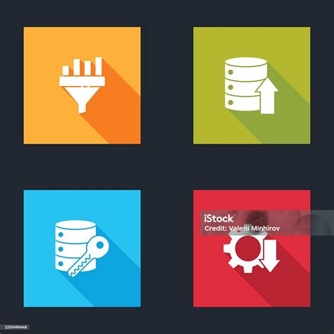 Set Sales Funnel With Chart Server Data Web Hosting Security Key And Cost Reduction Icon Vector