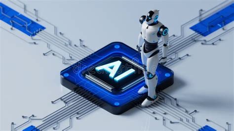 Ai Robot On Circuit Board With Ai Symbol Futuristic Technology Concept