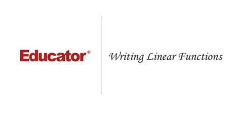 10 Writing Linear Functions Algebra 2 10 Writing Linear Functions Algebra 2