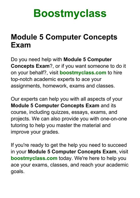 Module 5 Computer Concepts Exam By Boost My Class Issuu